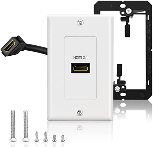 HDMI 2.1 Wall Plate, ELECTOP 8K HDMI Wall Outlet Pass Through with Low ...