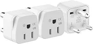 Amazon.com: 3-Pack US to India Plug Adapter,US to Type D India Power ...