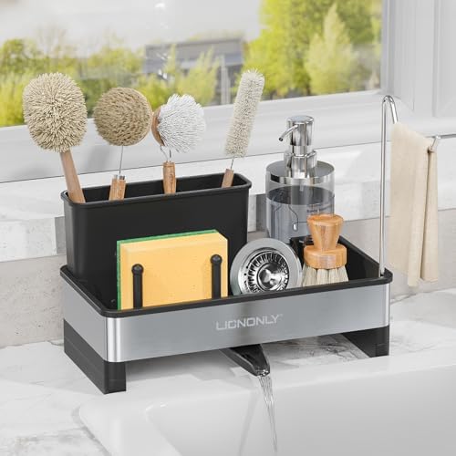 Amazon.com - FUNKYLEE Sponge Holder for Kitchen Sink, Sink Caddy with ...