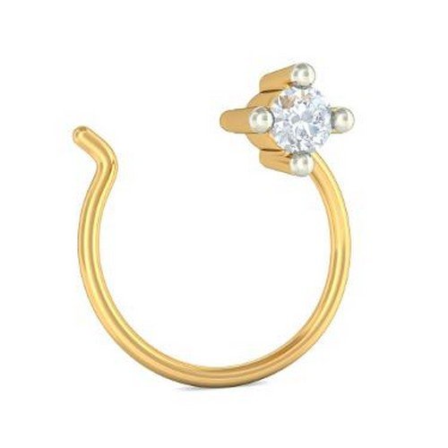 Buy BlueStone 14K Yellow Gold and Diamond Nose Pin at Amazon.in