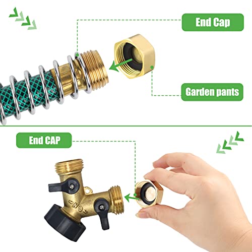 EXLECO Brass Cap 3/4 Inch Blind Plug Female Thread Hose Cap Hexagonal ...