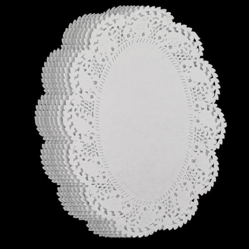 Amazon.com: CREATCABIN 100pcs White Oval Paper Doilies Paper Doilies ...