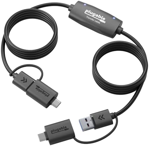 Plugable USB Data Transfer Cable PC to PC, Compatible with Windows USB ...