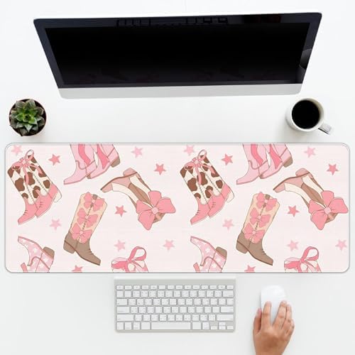 Amazon.com: Pink Western Mouse Pads, Cowgirl Boots Western Desk Mats ...