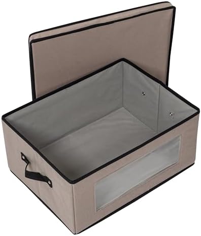 Amazon.com: Honey-Can-Do Closet Fabric Storage Box with Lid, Clear-View ...