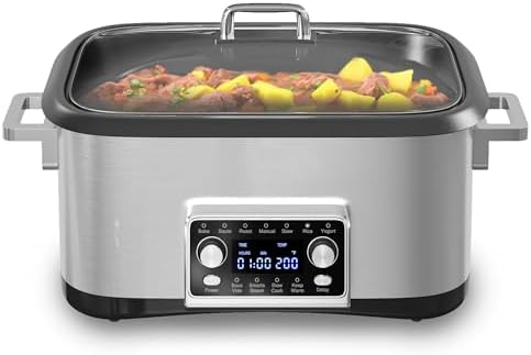 Amazon.com: Anfilank 10-in-1 Programmable Slow Cooker with Timer, 6.8 ...