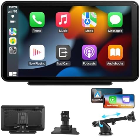 Amazon.com: Portable Wireles Apple Carplay Android Auto Screen for Car ...