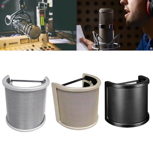 Popping Filter Microphone Screen with Metal Meshing Microphone Shield ...
