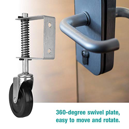 4″ Gate Wheel, Spring Loaded Swivel Caster Made of Rubber and Metal ...