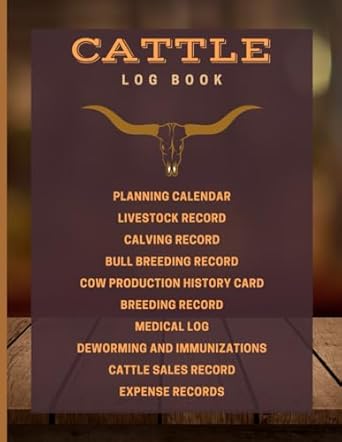 Cattle Log Book Comprehensive Livestock Record Keeping: Track Breeding ...