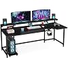 Amazon.com: Tribesigns 74.8 Inch Gaming Desk, Extra Long U Shaped ...