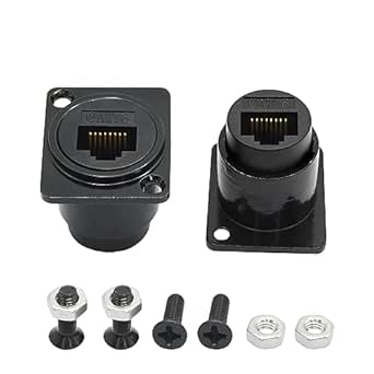 Riertostng 2Pcs RJ45 Panel Mount Connector,D-Type RJ45 Cat6 Female to ...