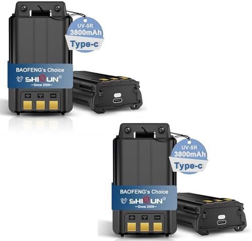 Amazon.com : UV-5R Battery Enlarge Rechargable Type-c Charger 3800mAh ...