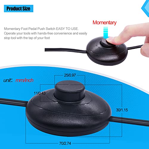 Snapklik.com : Twidec/Momentary Black Foot Pedal Push Switch Round ...