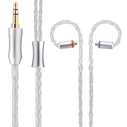 8 Core MMCX Cable, Upgrade Silver Plated Audio Cable, MMCX Interface ...