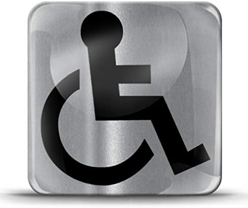 Biomar Labs® 1 x 3D Silicone Sticker Decal Disabled Silver Handicapped ...
