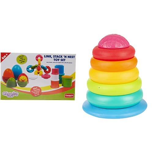 Giggles Funskool Link, Stack and Nest Toy Set,Multicolor & Funskool Stack A Ring : Amazon.in ...