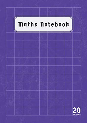 Maths Notebook Squared 20mm: Maths Exercise Book 20mm Squares A4 for ...