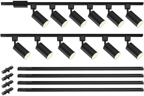 VANoopee 8-Light LED Track Lighting Kit with 6.6FT H Type Track Rails ...