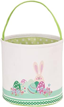 Amazon.com : Easter Bunny Basket Egg Bags for Kids,Canvas Cotton ...
