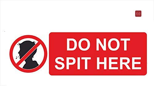 ISEE 360® Do Not Spit Here Sign Sticker Caution Warning Office Business ...