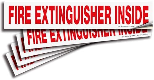 Amazon.com: iSYFIX Fire Extinguisher Inside Sticker Sign – 5 Pack 9x1.7 ...