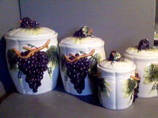 Amazon.com: GRAPE 3-D Canisters Set of 4 - GRAPES ^NEW^ Canister ...
