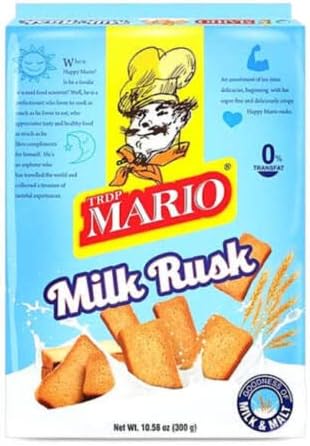 TRDP Mario Toast Milk Rusks 300g - Light & Crispy Tea Time Dry Biscuit ...