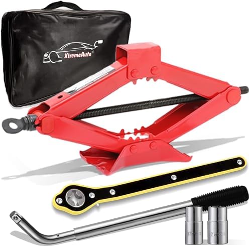 Xtremeauto Car Jack Kit - Scissor Lift 1.5T for Cars, SUV, Van With ...
