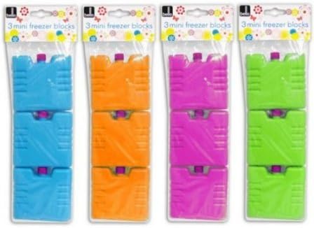 Set of 3 Mini Freezer Blocks, Green, Orange, Blue or Pink : Amazon.co ...