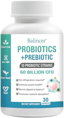 Amazon.com: Probiotics and Organic Prebiotics for Women & Men, 60 ...