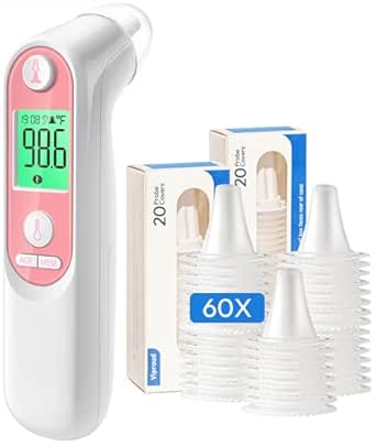 Amazon.com: Ear Thermometer for Kids, Adults and Babies (Pink)+ 60X Ear ...