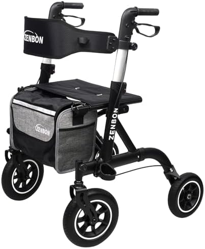 Amazon.com: Rollator Walker for Seniors/Adults Foldable Rolling Walker ...