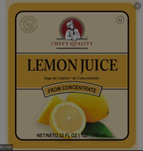 Amazon.com : Chef's Quality - Lemon Juice - 32 oz : Grocery & Gourmet Food