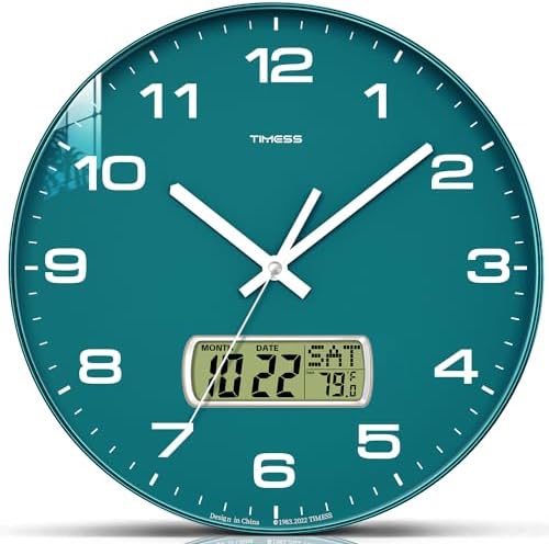 Amazon.com: Nbdeal Modern Analog 13inch Curved Glass Wall Clock LCD ...