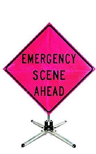 Cortina 07-811-0004 48in Compact Sign System,"Emergency Scene Ahead ...