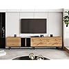 Amazon.com: LostCat 77 Inch TV Stand with 3 Drop Down Doors, Modern ...
