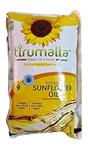 Tirumalla Refined Sunflower Oil, 1 Litre : Amazon.in: Grocery & Gourmet Foods
