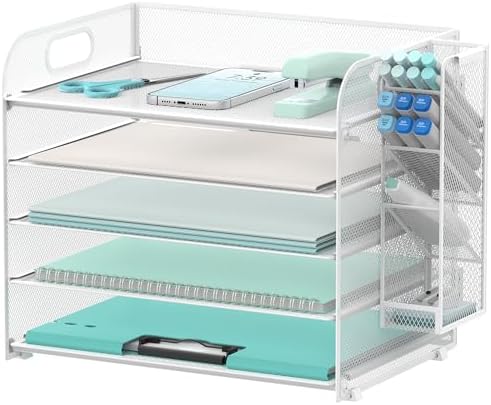 Amazon.com: SUPEASY 5 Tier Desk Organizer with Handle & Removable Pen ...
