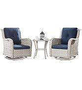 Amazon.com: MeetLeisure Outdoor Swivel Rocker Patio Chair Set of 4 and ...