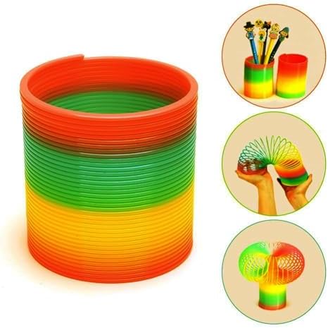VGRASSP Colorful Magic Rainbow Glossy Spring Coil | Plastic Made Bouncy ...