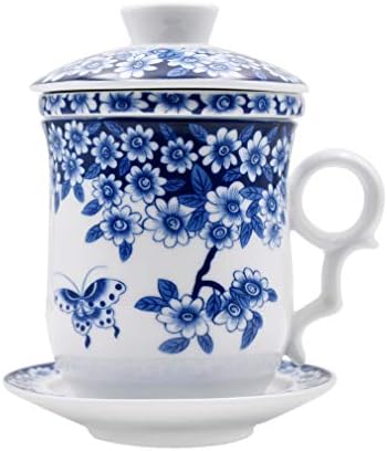 Amazon.com | Tea Talent Porcelain Tea Cup with Infuser Lid and Saucer ...