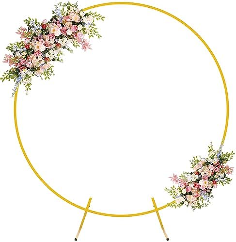 Amazon.com : Wokceer Wedding Arch Round Backdrop Stand 7.2FT Circle ...