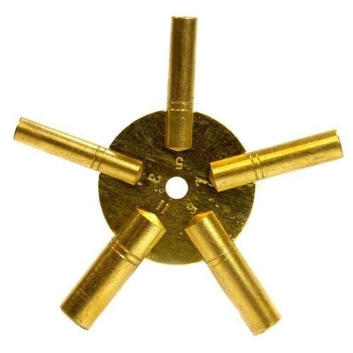 Buy HAMMER MAN 5 Prong Brass Clock Key for Winding Clocks/Odd Numbers ...