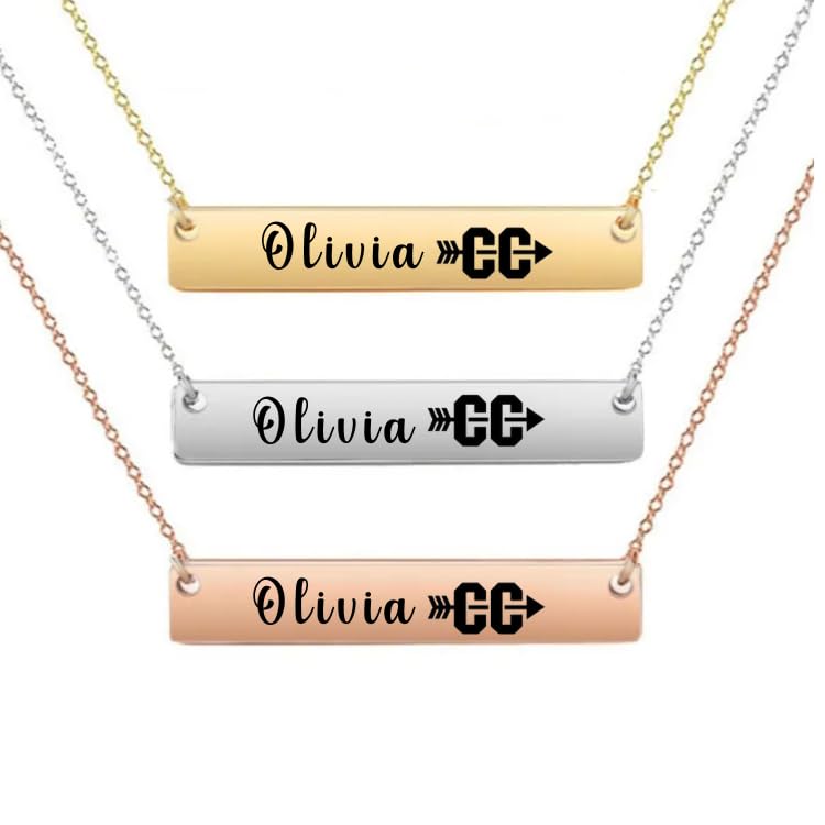 Amazon.com: Cross Country -Runner Bar Necklace for Personalized Runner ...