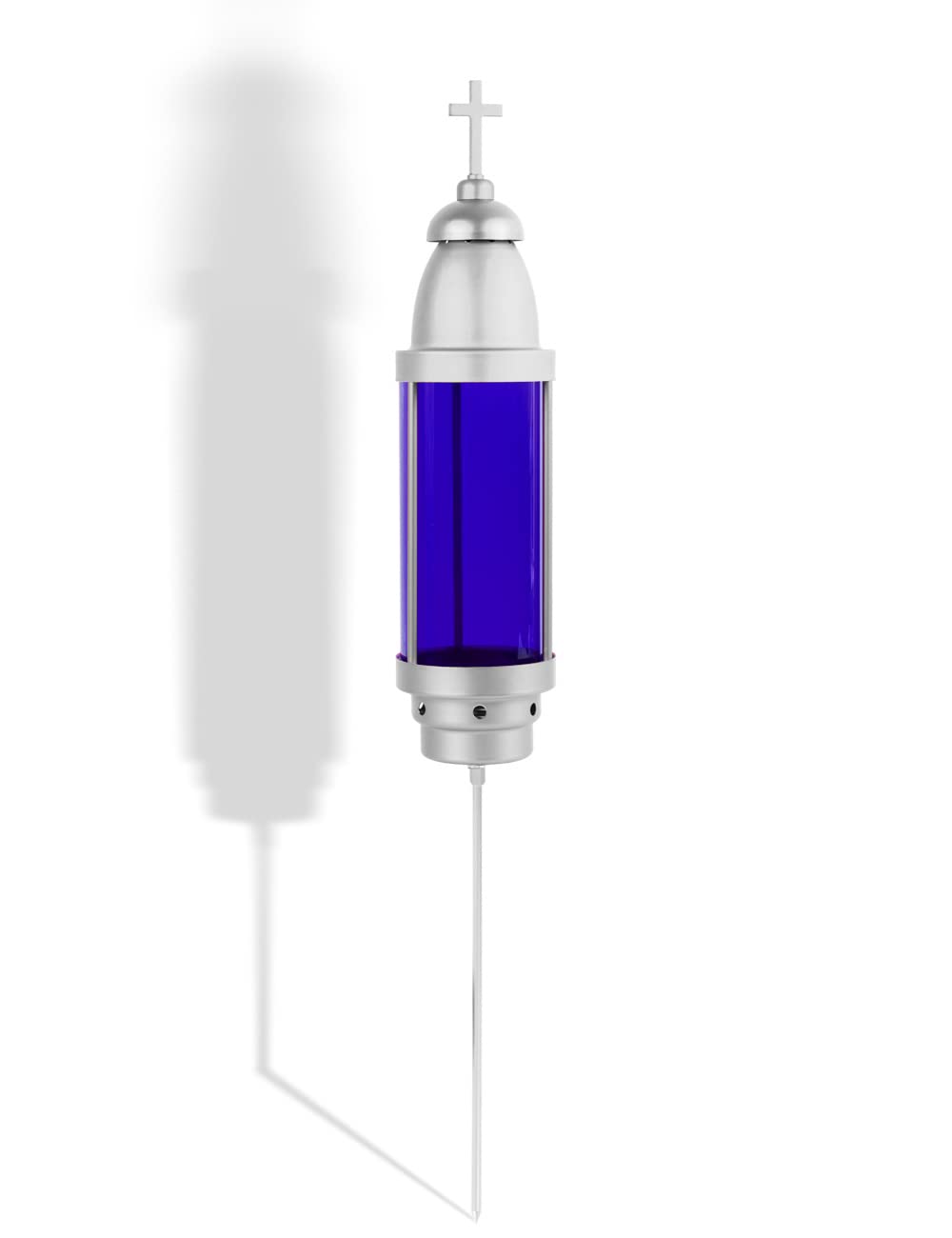 Amazon.com : OURMEMO Memorial Light,Blue Cemetery Light with Silver ...