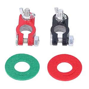 Battery Terminal Clip, Black Red Positive Negative Connector Quick ...