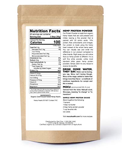 Get Chia Organic Hemp Heart Protein Powder-74% | 22 Grams Protein Per ...