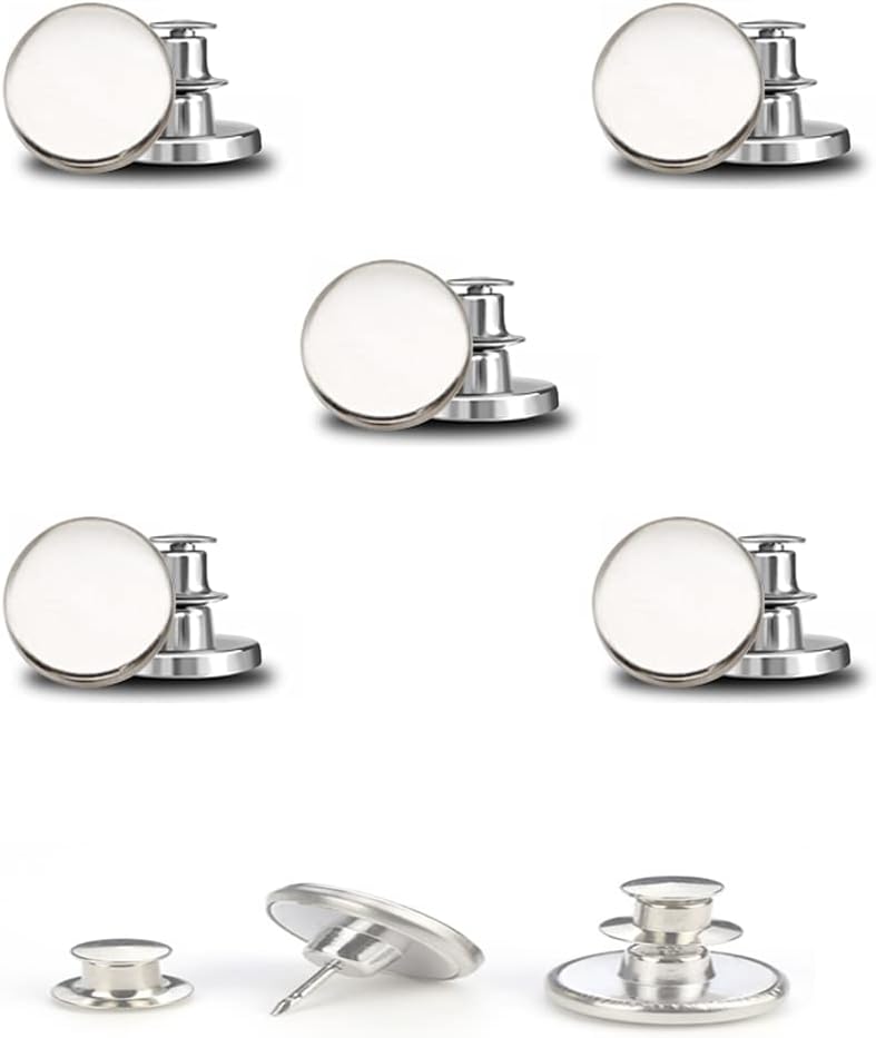 5 Stück Jeans Knöpfe Ohne Nähen, 17mm Button Pins Jeans, Hosenknöpfe Zum Stecken, DIY Jeansknopf ...