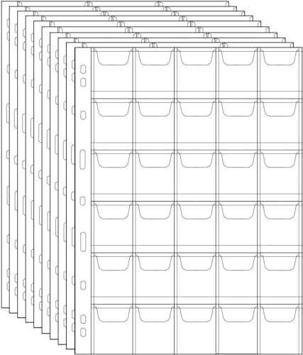 Lewano Coin Collecting Pages 30 Pockets Per Sheet (Pocket Size 3.5 * 3 ...